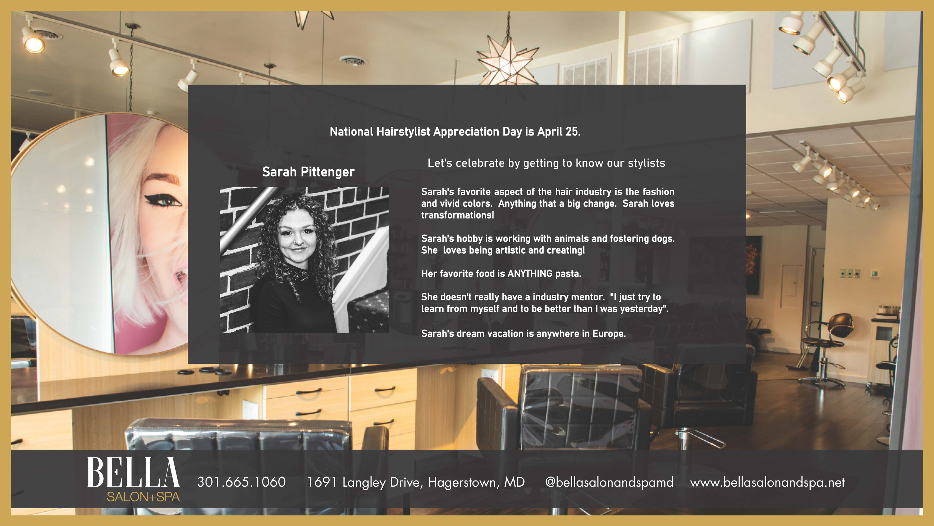 April 25th is National Hairstylist Day. - Bella Salon and Spa