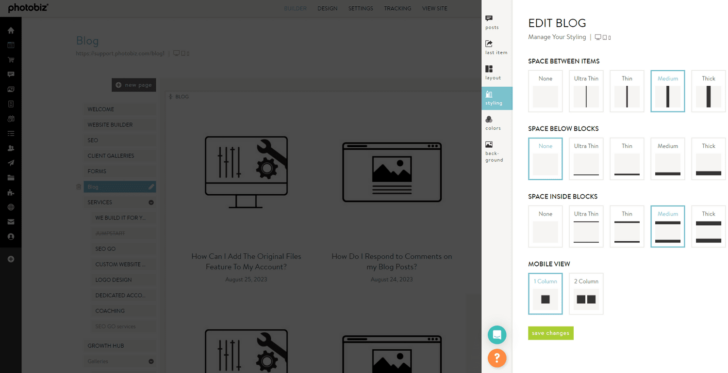 How To Use Blog Blocks - PhotoBiz Knowledge Base