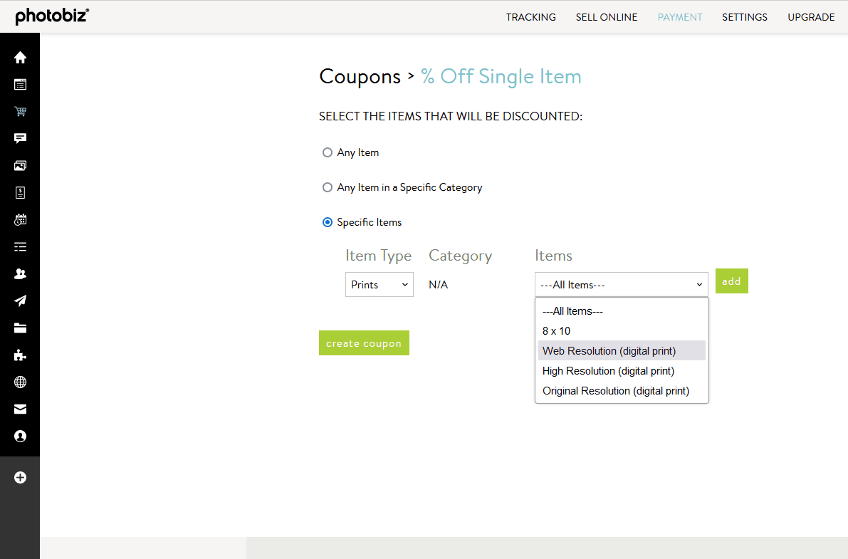 How Can I Set Up Coupons For Digital Images? - PhotoBiz Knowledge Base
