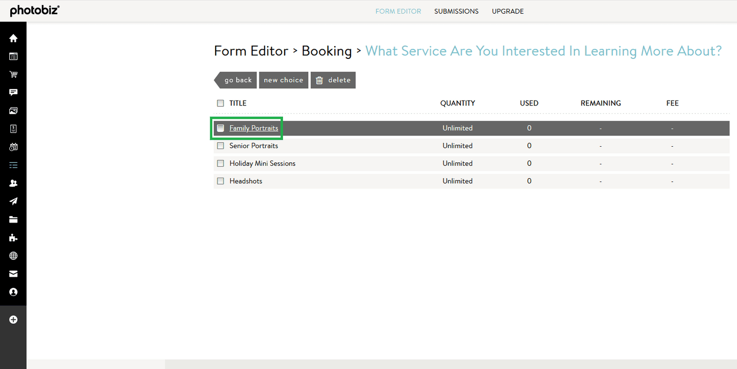 How do I add conditional form fields to my form? - PhotoBiz Knowledge Base