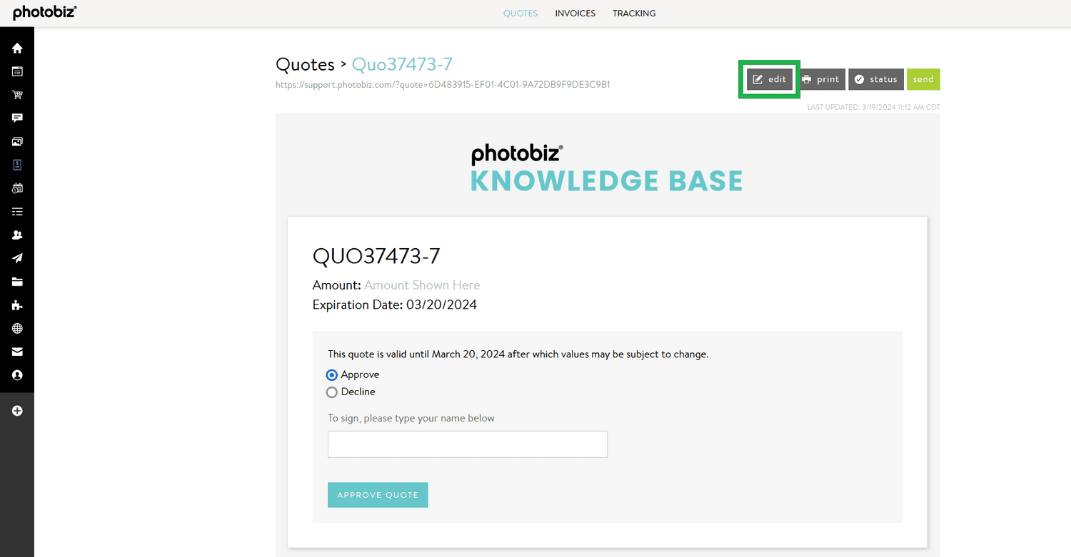 How Do I Create A Quote? - PhotoBiz Knowledge Base