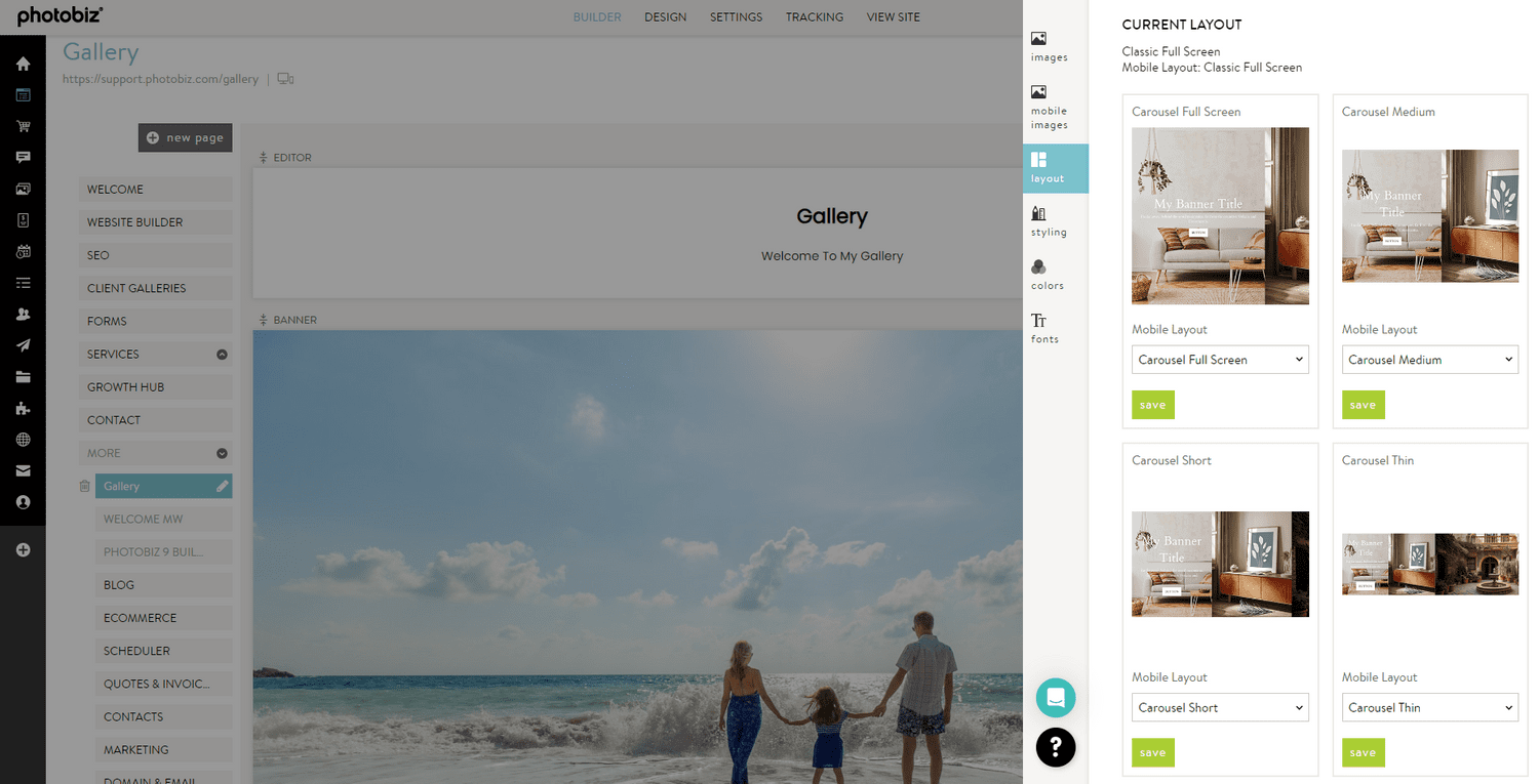 How To Change The Banner Block Layout - PhotoBiz Knowledge Base