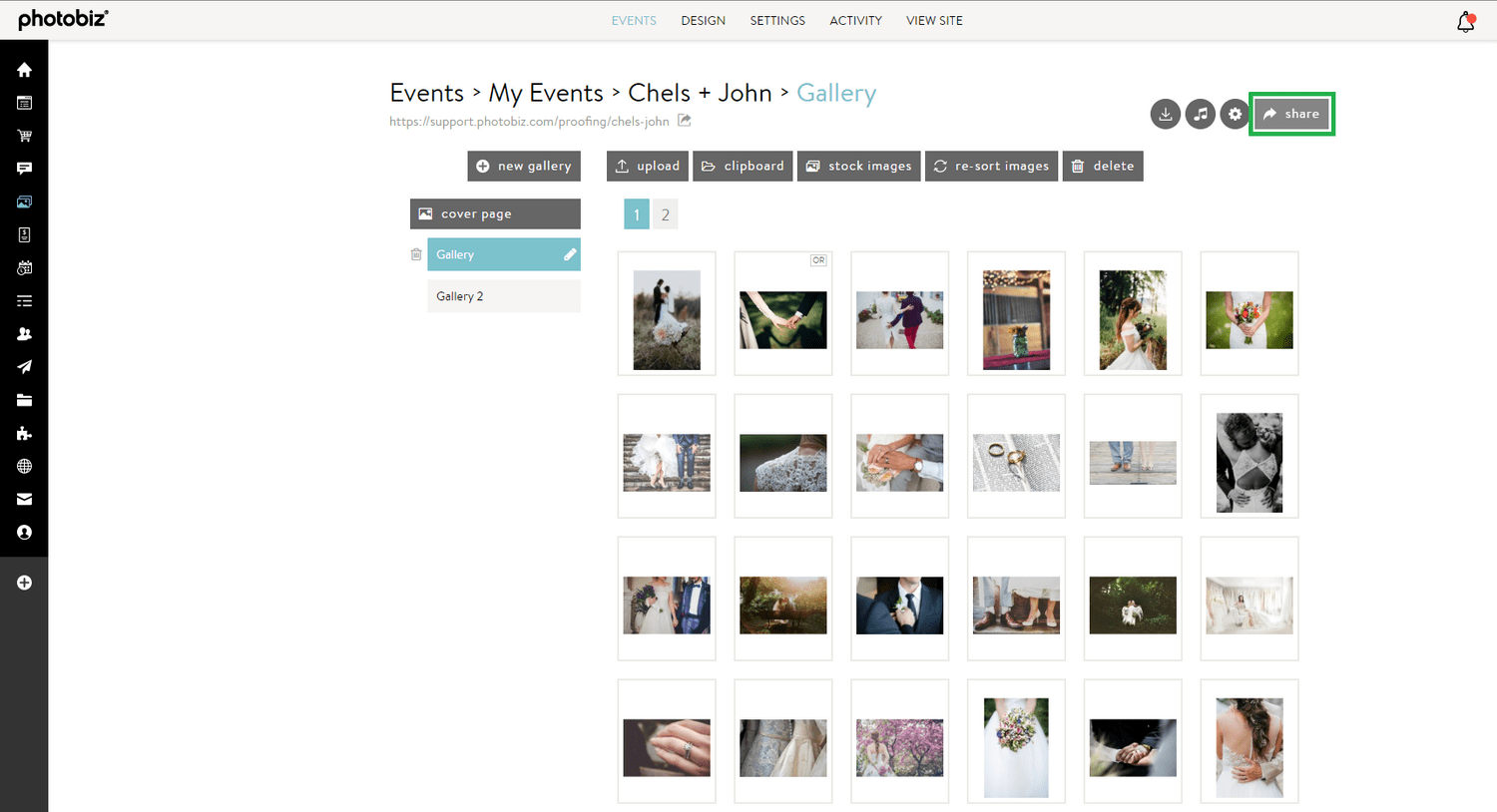 How can I share Client Gallery events with my customers? - PhotoBiz ...