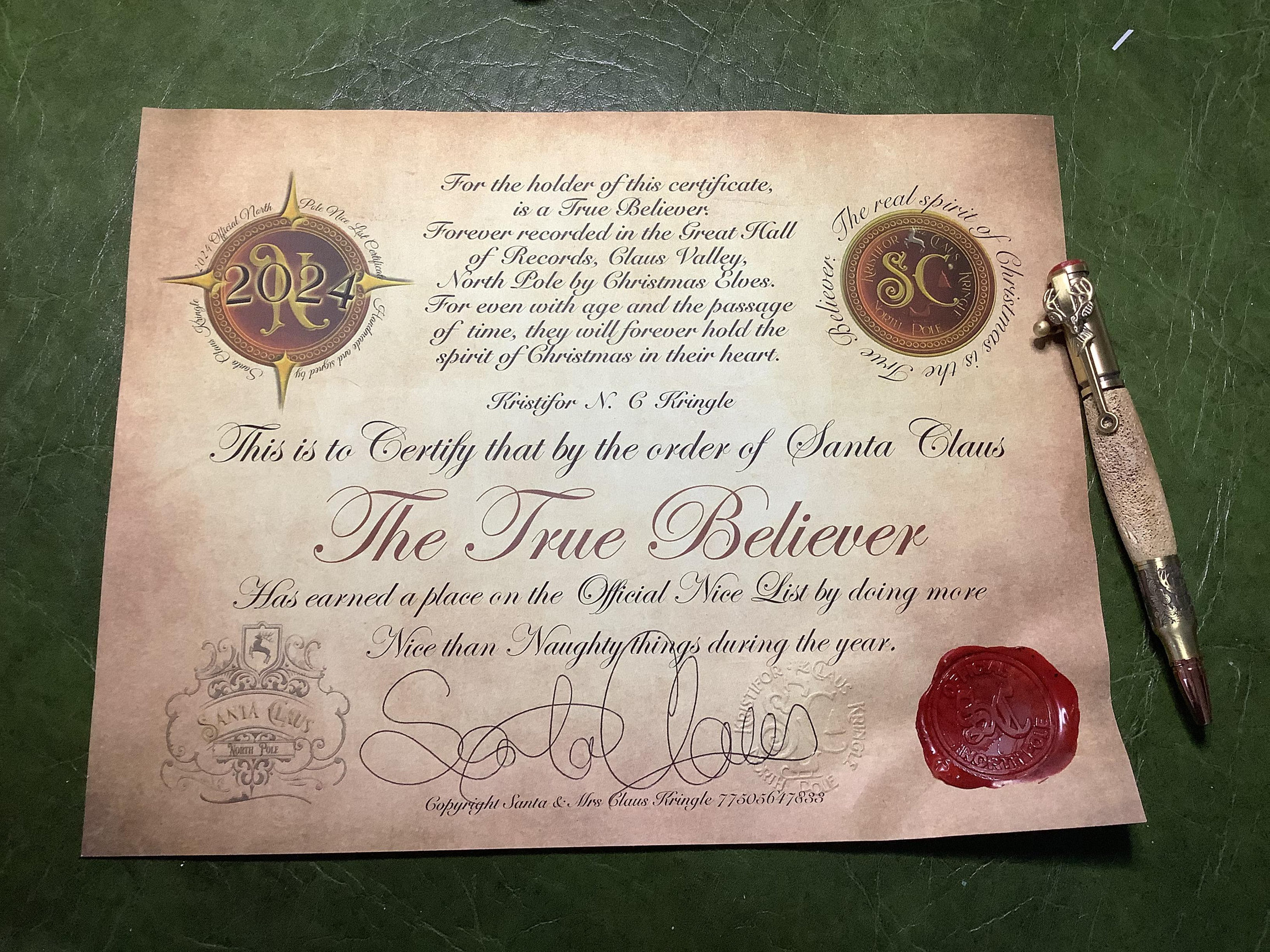 True Believer Certificates - K n J Photography