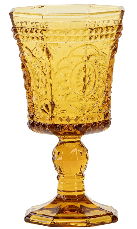 Amber Water Goblets - Dev-it Wedding and Events