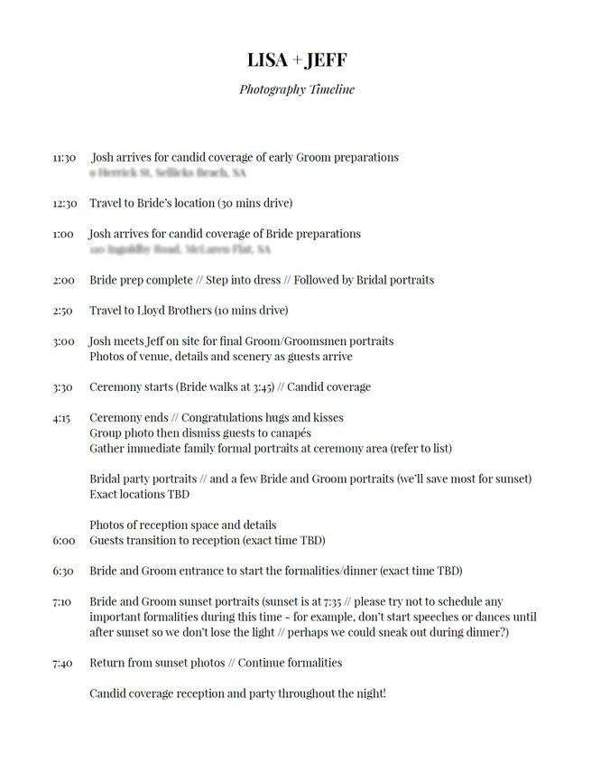 BEST WEDDING DAY TIMELINES // A Photographer's Master Guide to a ...